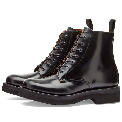 Grenson Womens Denver Platform Lace Ankle Boot In Black Grenson