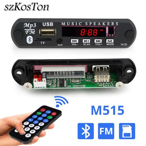 1PC M515 Bluetooth 12V MP3 Module MP3 WMA Decoder Board Multi Format Audio Decoder Board USB TF