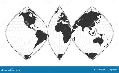 Vector World Map Stock Vector Illustration Of Graticules 260562662