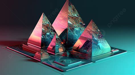 3d Art Of Sculptural Triangular And Pyramid Elements Background 3 Dimension Picture Background