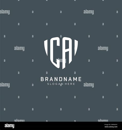 Initials Ca Logo Shield Guard Shape Creative Logo Design Concept