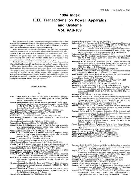 pdf 1984 index ieee transactions on power apparatus and systems vol