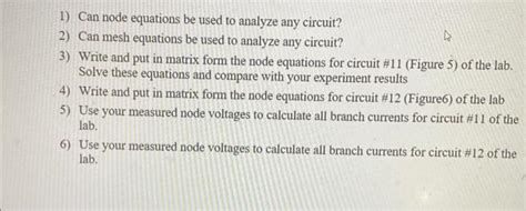 Solved 1 Can Node Equations Be Used To Analyze Any Circuit