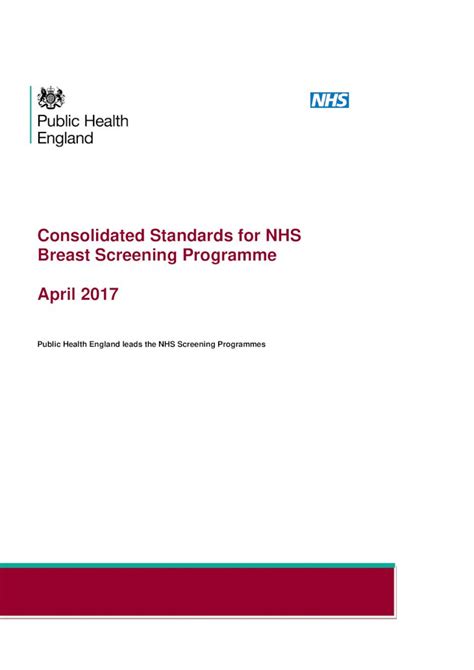 Pdf Consolidated Standards For Nhs Breast Screening Breast