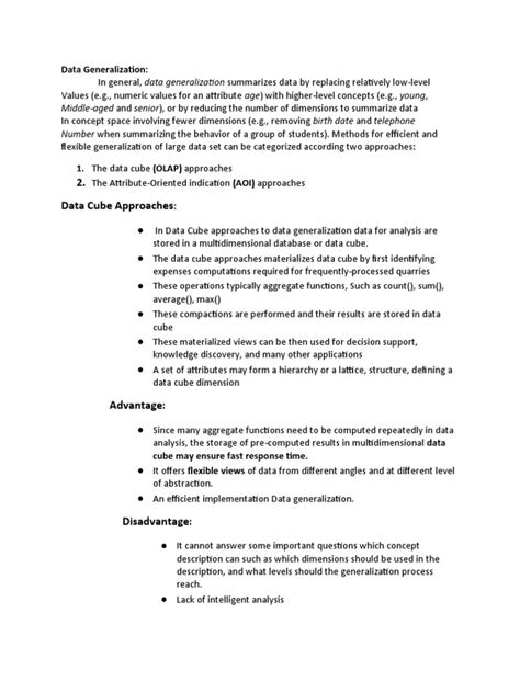 Data Generalization Download Free Pdf Data Management Information Retrieval