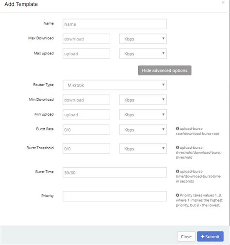 Creating Bandwidth Templates Documentation Jaze Isp Manager