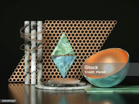 금속과 돌 대리석과 화강암의 질감과 아름답고 우아하고 추상적 인 배경 3d 일러스트레이션 3d 렌더링 3차원 형태에 대한 스톡 사진 및 기타 이미지 Istock