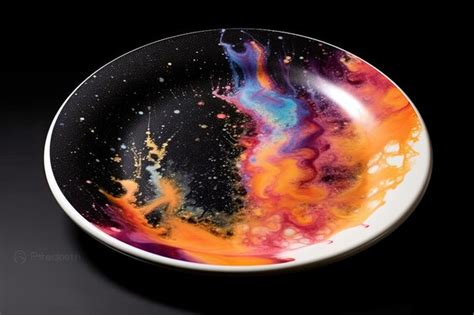 Premium AI Image Marvelous Illustration Of Universe On A Black Plate Generative Ai