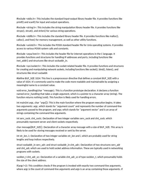 Explanation Of Echo Server Pdf Computer Programming Computer Data