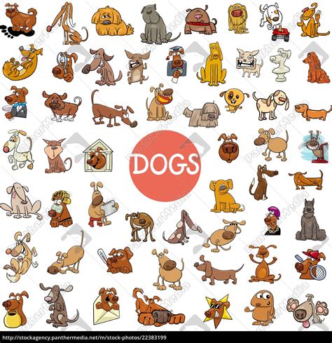 Karikatur Hund Zeichen Großen Satz Lizenzfreies Bild 22383199