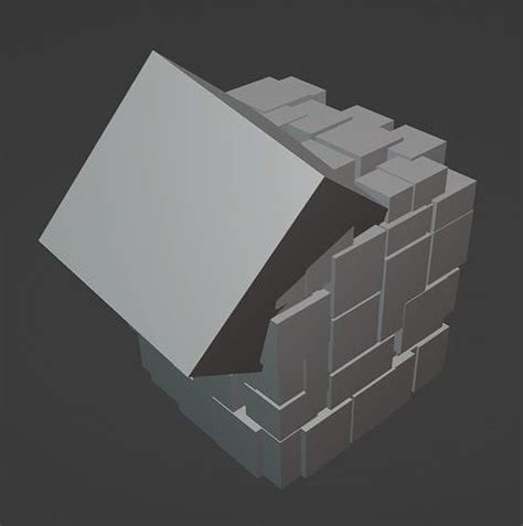 7 7 7 Cube Matrix Random Scaled And A Twist On Top 02 3d Model Rigged