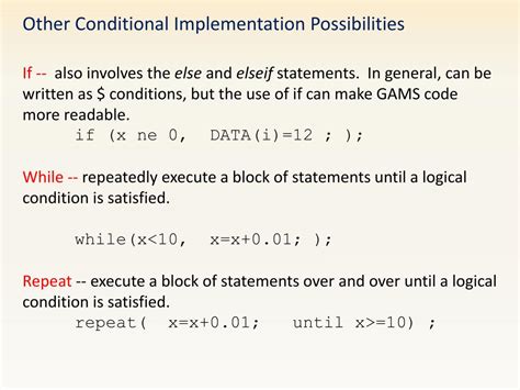 Ppt Conditionals Subsets And Tuples In Gams Agec 641 Lab Fall 2011