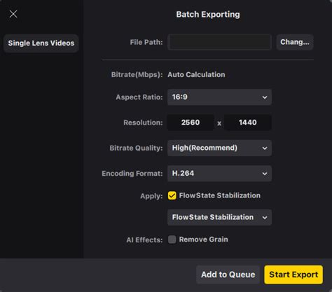 Fov Option Missing In Batch Exporting Rinsta360