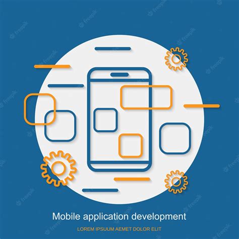 Premium Vector Mobile Application Development Flat Design Style