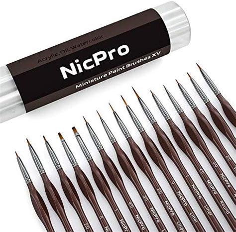 Nicpro Feiner Detail Pinsel Set Stück Pinselset Malen für Professionelle Künstler für Acryl