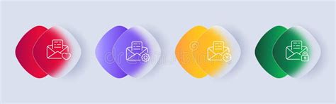 Messaging By Letters Icon Set Communication Through Sending And Receiving Letters Envelopes