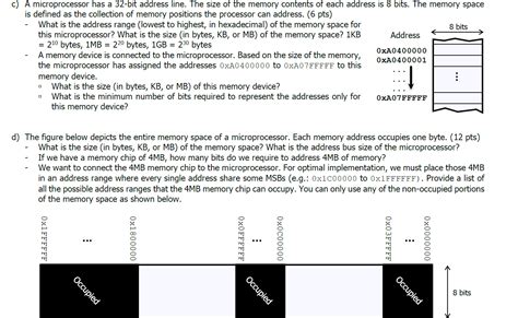 Solved A Microprocessor Has A Bit Address Line The Size Chegg Com