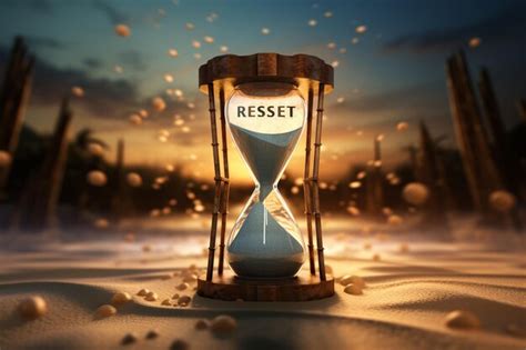 Premium Photo An Abstract Hourglass With The Word Reset Generative Ai