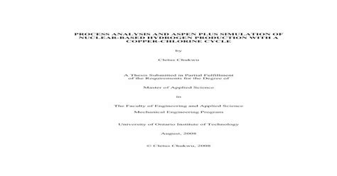 Pdf Process Analysis And Aspen Plus Simulation Of Dokumentips