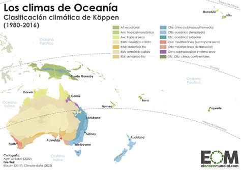 El Mapa De Los Climas De Oceanía Mapas De El Orden Mundial Eom