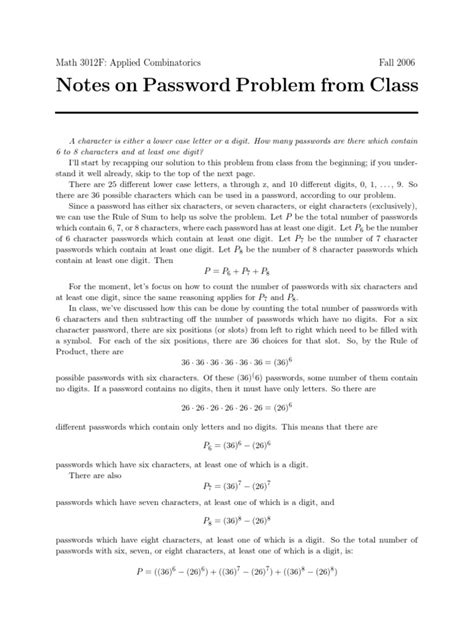 Probability Password Problems Pdf Password Discrete Mathematics