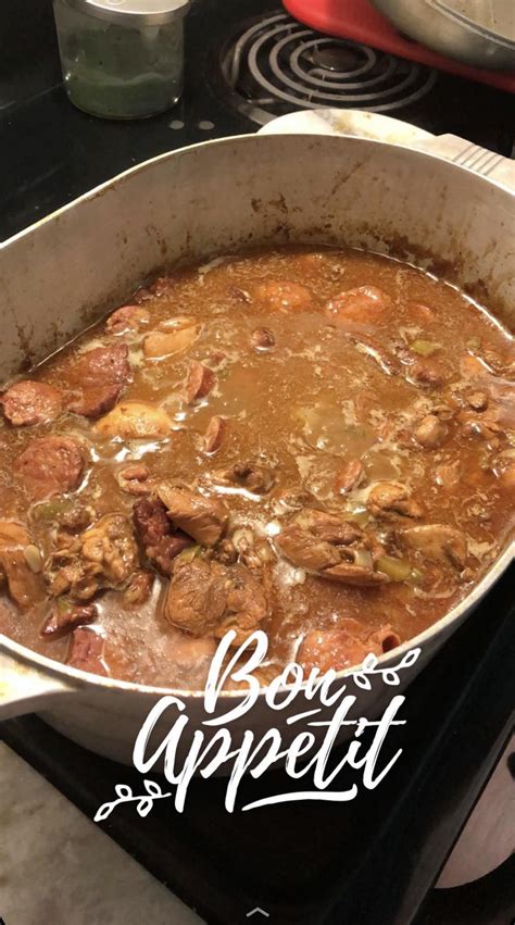 Authentic Cajun Cuisine Chicken Sausage And Tasso Rice And Gravy