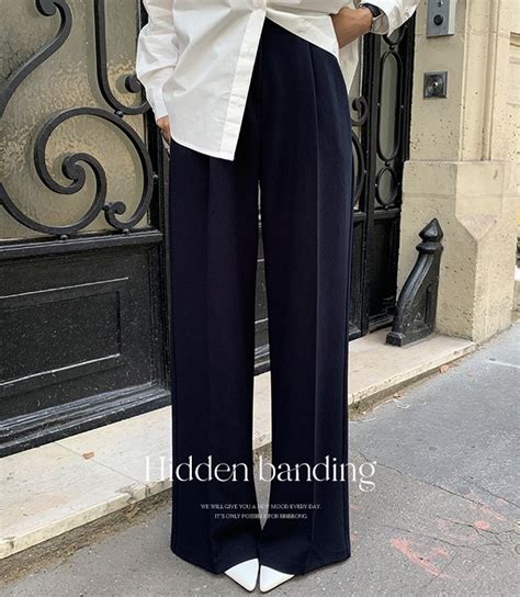 삐뽕언니 단독 B Made히든밴딩ver 핀턱 와이드 슬랙스4color 숨은밴딩 일자 스판 원핀턱