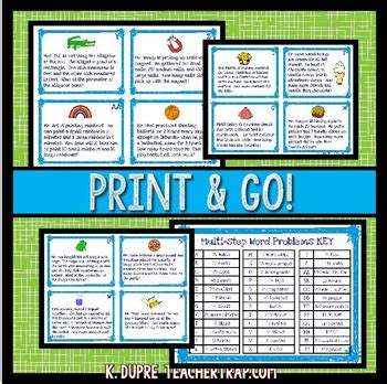 Multistep Word Problems Task Cards By Teacher Trap TpT