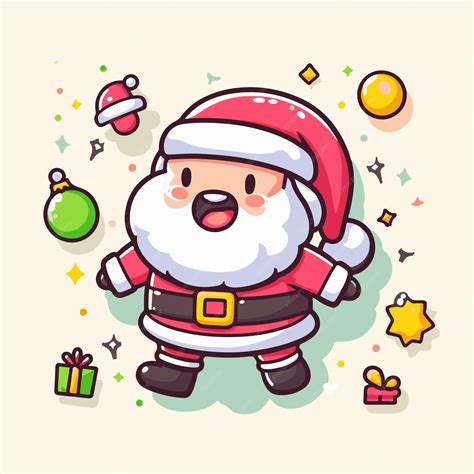 Premium Vector Cute Santa Claus Vector Illustration Happy Christmas