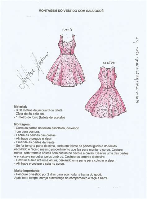 Vestido Com Saia Godê E Decote Coração Diy Molde Corte E Costura