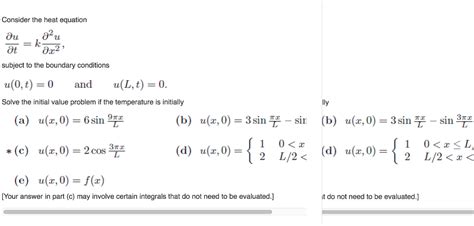 Solved Consider The Heat Equation Partial Differential