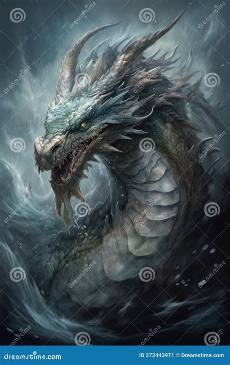 Mythical Huge Dragon. AI Generated Stock Photography | CartoonDealer ...