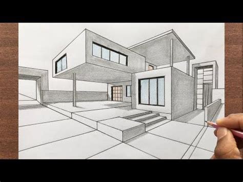 Point Perspective House The Stages Are Shown Below And When The Basic Drawing Is Complete