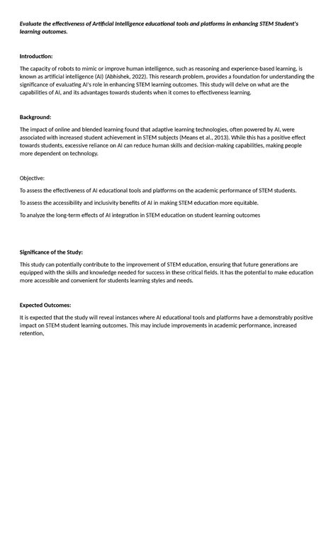 Evaluate The Effectiveness Of Artificial Intelligence Educational Tools