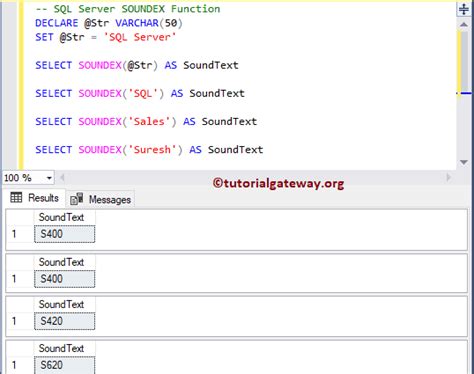 Sql Soundex Function