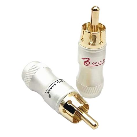 Diy Male Audio Video Connector Rca Lotus Plug Gold Adapter Ebay