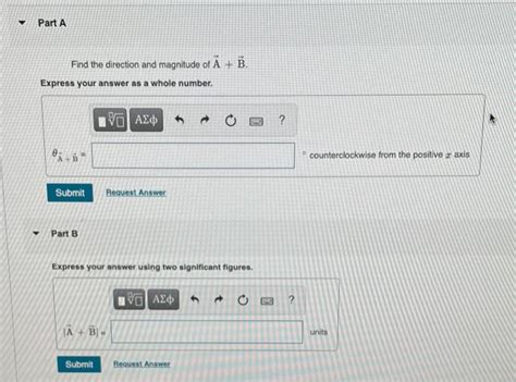 Solved Vector A Points In The Negative Y Direction And Has A Chegg