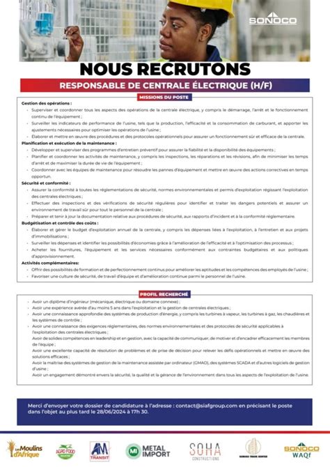 SONOCO RECRUTE PLUSIEURS POSTES H F Y A Bara Offres D Emplois Et Stages