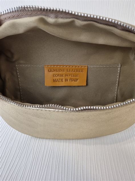 Gold Leather Bum Bag Italian Leather Fanny Pack With Silver Hardware