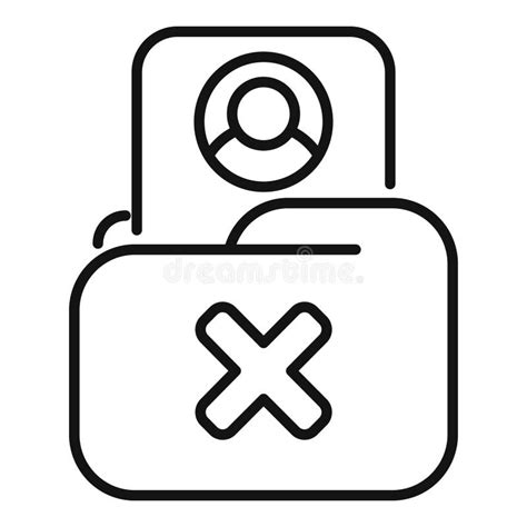 Folder With User Profile Receiving Delete Action Stock Illustration Illustration Of Denied