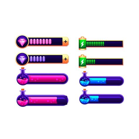 Premium Vector Game Health Bar Ui Asset For Video Game Energy