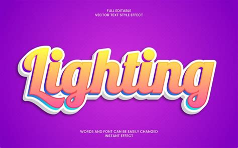 Premium Vector Lighting Text Effect With A Purple Background