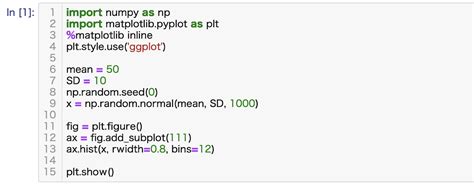 【jupyter Notebook】matplotlibで2次元グラフを描こう【その3：ヒストグラム基礎編】