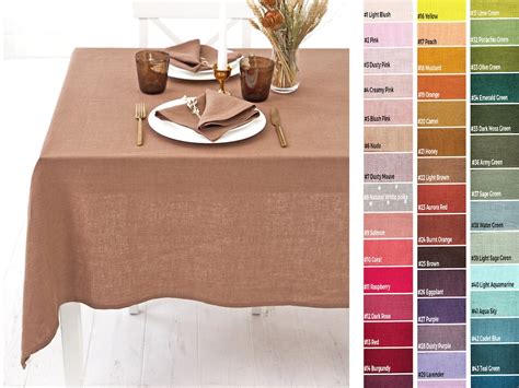 Light Brown Linen Tablecloth Light Brown Napkins Light Brown