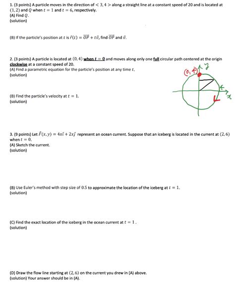 Solved 1 3 Points A Particle Moves In The Direction Of Chegg Com