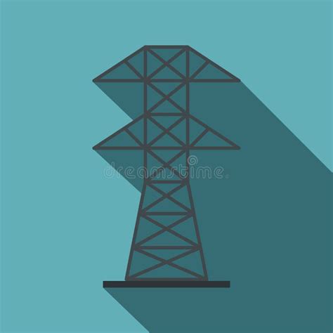 Electric Power Station Icon Flat Style Stock Vector Illustration Of