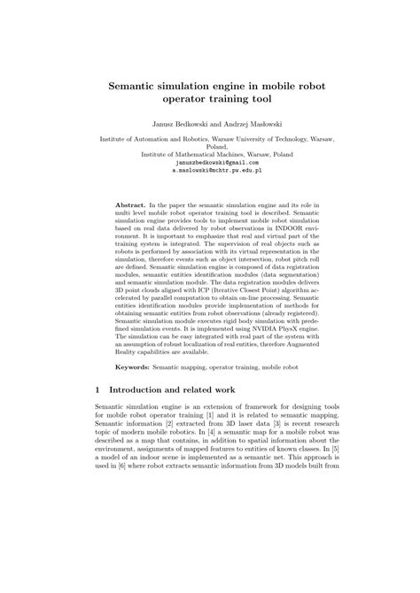 pdf semantic simulation engine in mobile robot operator training tool