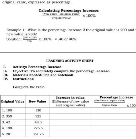 Original Value Expressed As Percentage StudyX