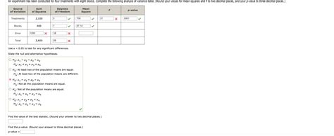 Solved Use α to test for any significant differences Chegg