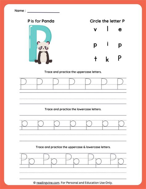 Tracing Uppercase And Lowercase Letter P Worksheet Image Readingvine